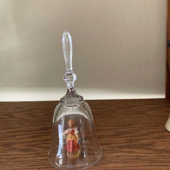 Dolfin | Art | Vintage Rare Dolfi Clear Glass Bell Child Wearing Red ...